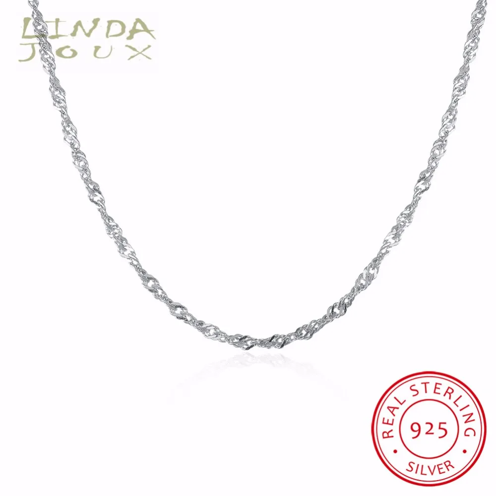 18 Inch 1MM Wide 925 Sterling Silver Chains Necklaces For Women Men ...