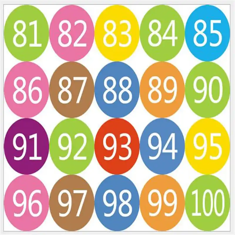 1 100 Colorful Number Wall Stickers For Kids Room DIY House Hotel Door ...