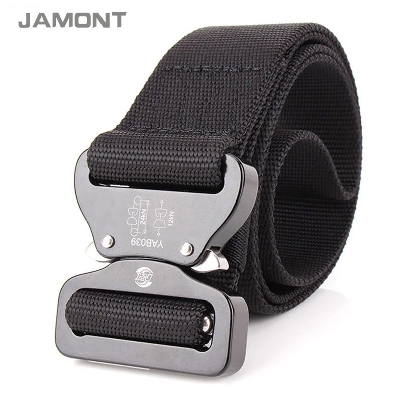 2018 New Military Equipment Tactical Belt Men Nylon Metal Buckle Knock ...