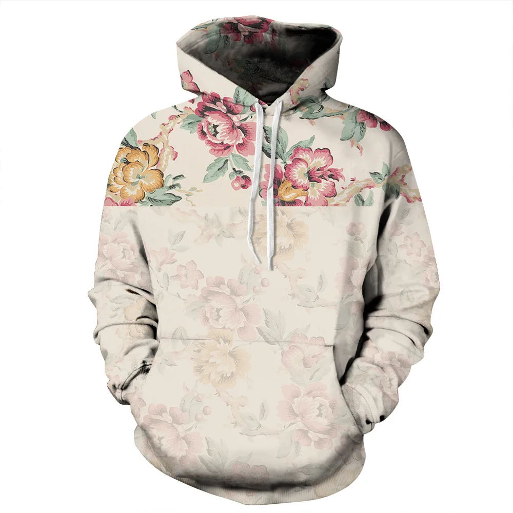 HOEL LOFTY Flowers Hoodies Men/Women 3d Sweatshirts Digital Print Rosa ...