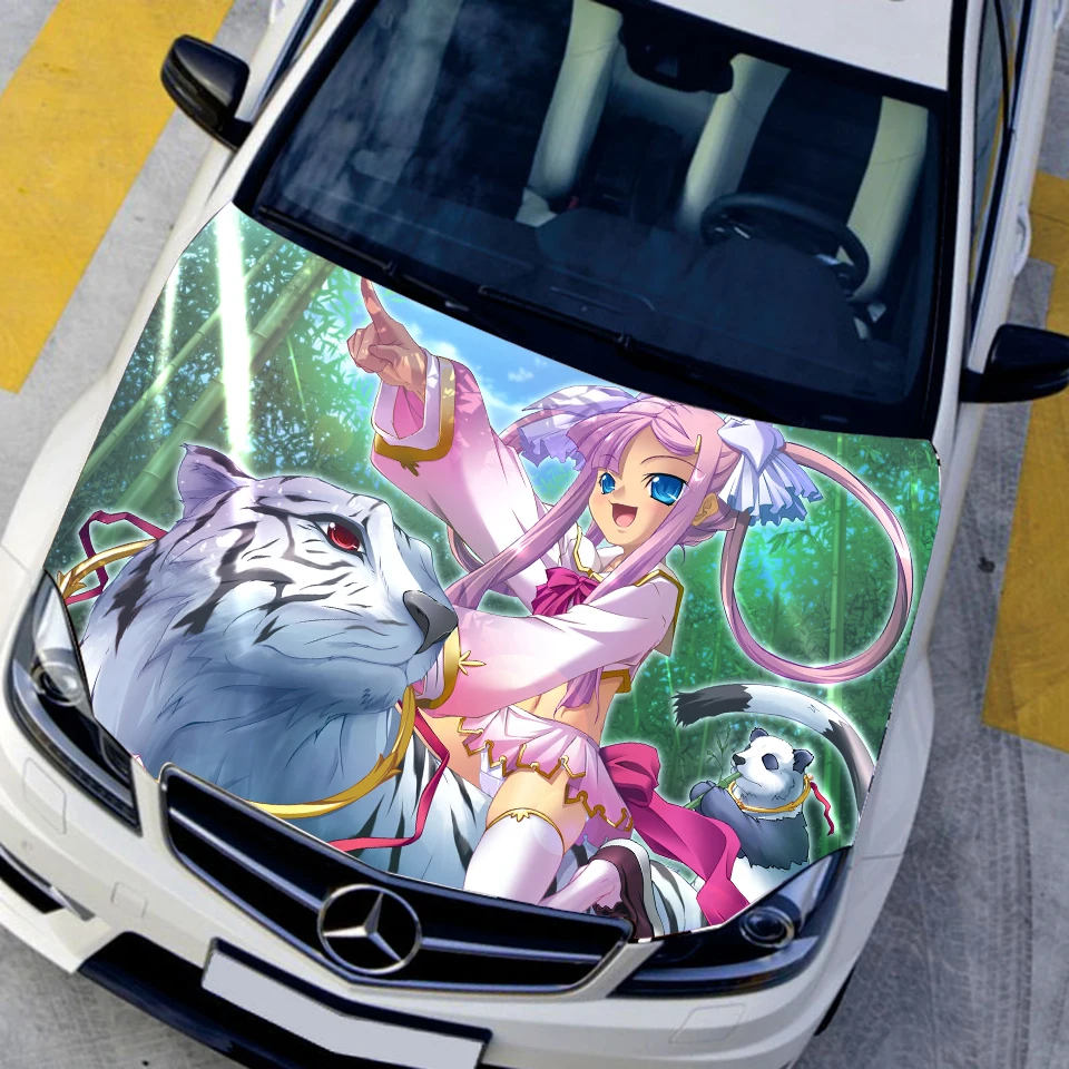 3D Animal Pattern Hood Engine Cover Sticker Waterproof Sunscreen Japan ...