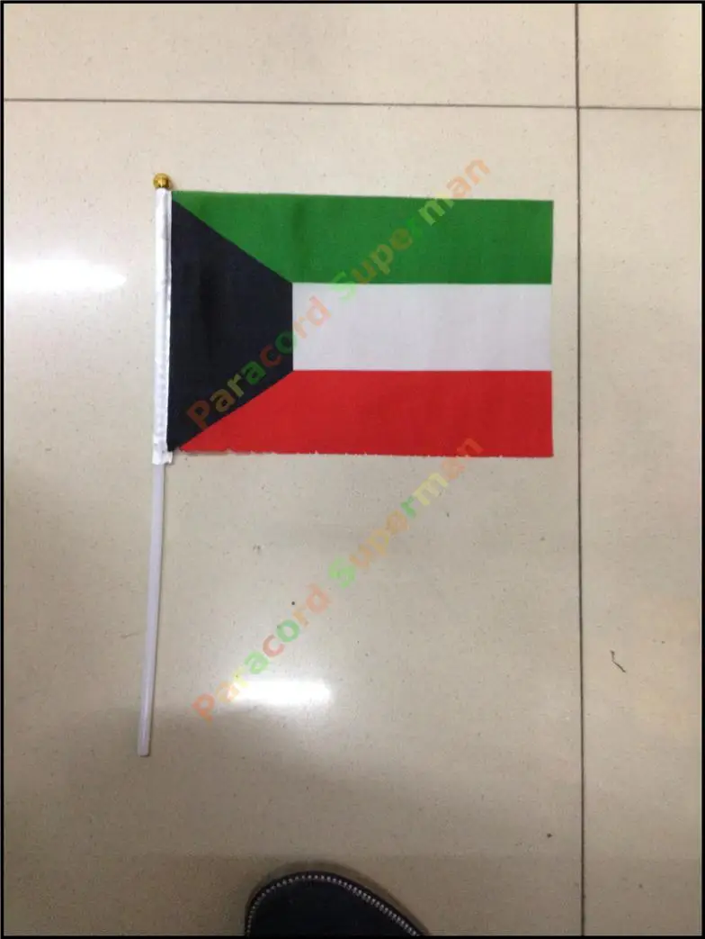 All world Flag 100 pcs/lot Promotion Wholesale Small Kuwait Hand Waving ...