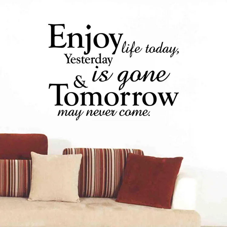 Free Shipping 2015 Hot Sell English Motto Enjoy Life Today Wall ...
