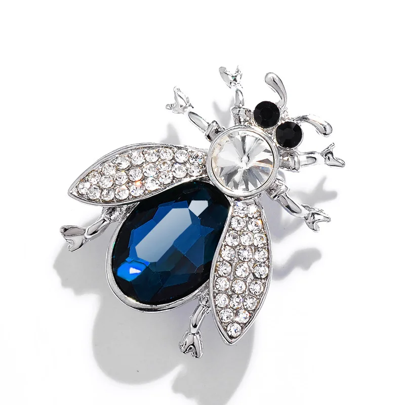 European and American Vintage Fly Insect Brooch Pin Fashion White Gold ...