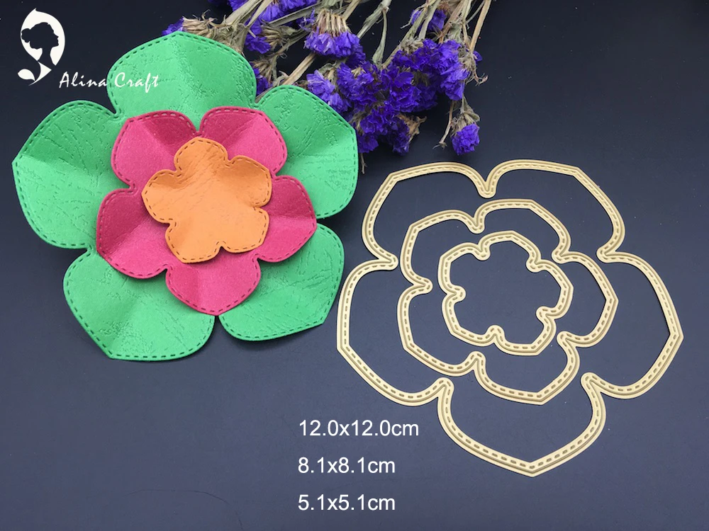 AlinaCraft METAL CUTTING DIES 3pc flower Scrapbook card album paper ...