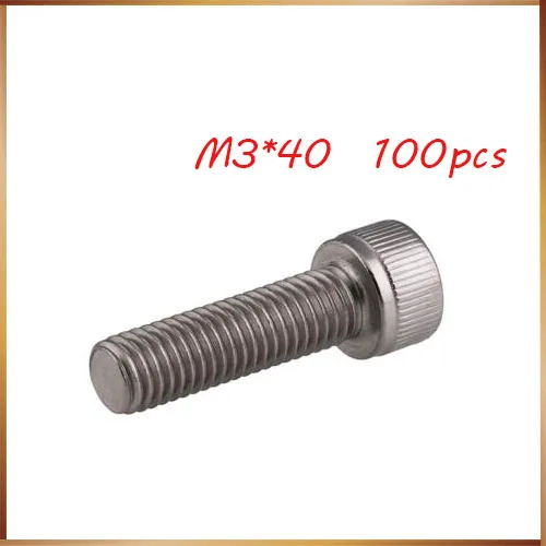 M3 Screws M3 Bolts 100pcs/lot Metric Thread Din912 M3x40 Mm M3*40 Mm ...