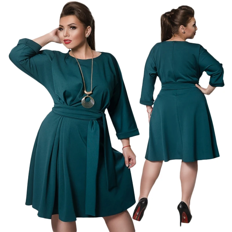2018 Spring Summer Dress Batwing Sleeve Flare Casual Dress Plus Size