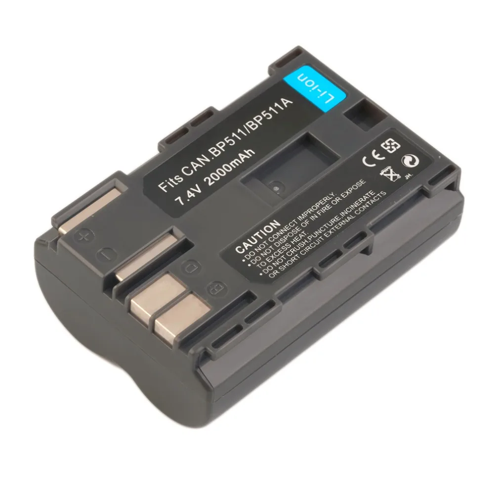 2pcs black Li Ion battery Rechargeable Battery for Canon EOS 40D 300D ...