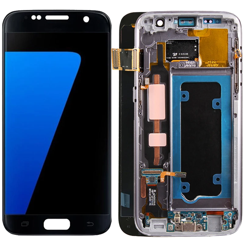 S7 originais lcd para samsung galaxy s7 quadro de tela lcd super amoled ...