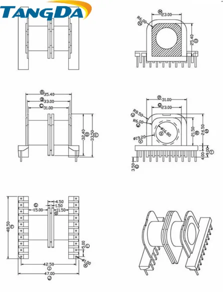 ETD ER49 ETD49 катушка сердечника 10+ 10pin 20p магнитный сердечник ...