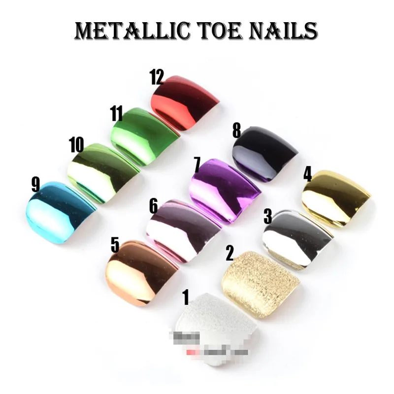 70pcs-Metal-Toe-Nail-Tips-Full-Cover-Nails-UV-Gel-Fasle-Tip-Acrylic ...