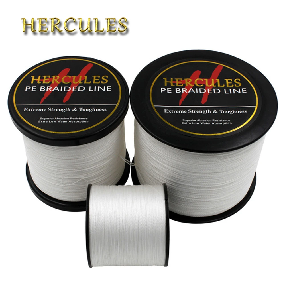 Hercules PE Braided Fishing Line Multifilament White Fishing Cord ...