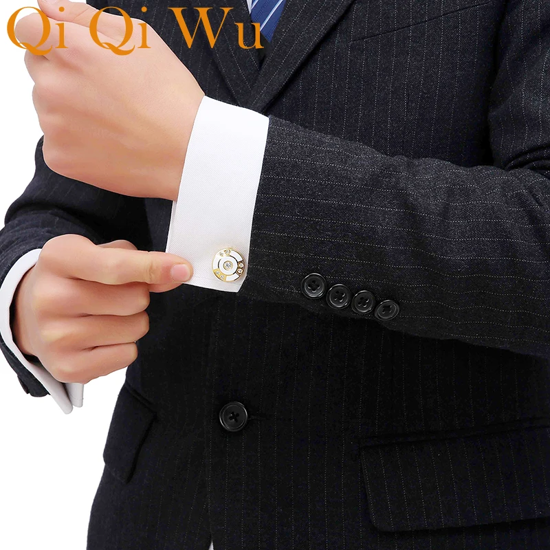 Высококачественные мужские запонки круглой формы мужские s свадебный ...