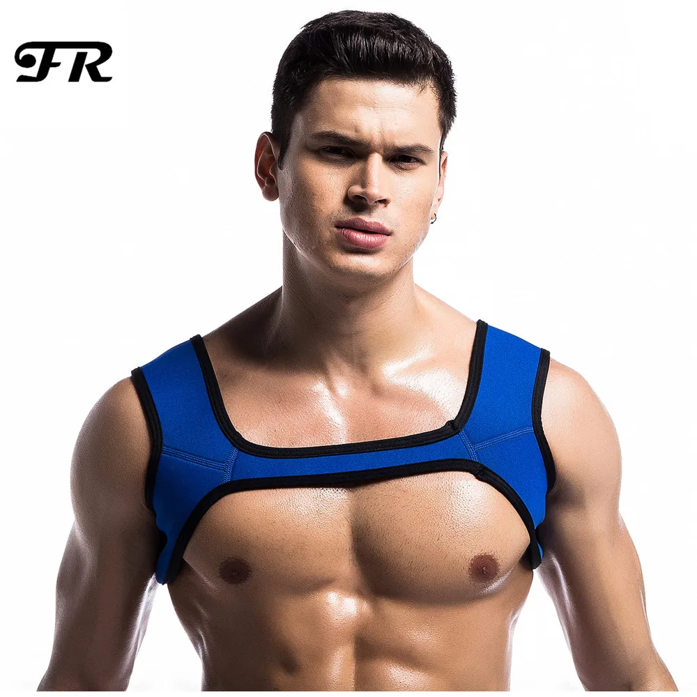 FR Men's Neoprene Harness Chest Shoulder Supports Braces Protective ...