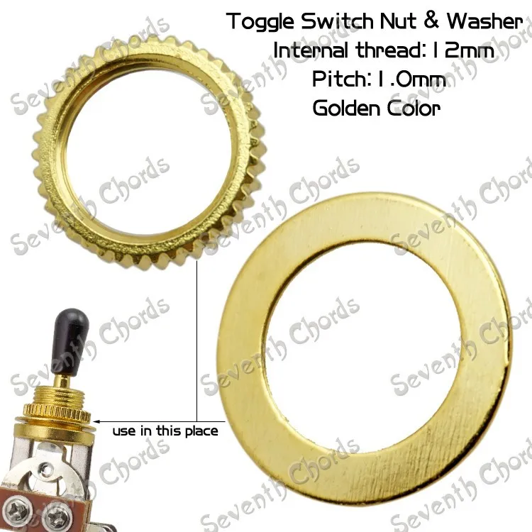 Golden LP electric guitar three gears switch silvery 12MM nut washer ...