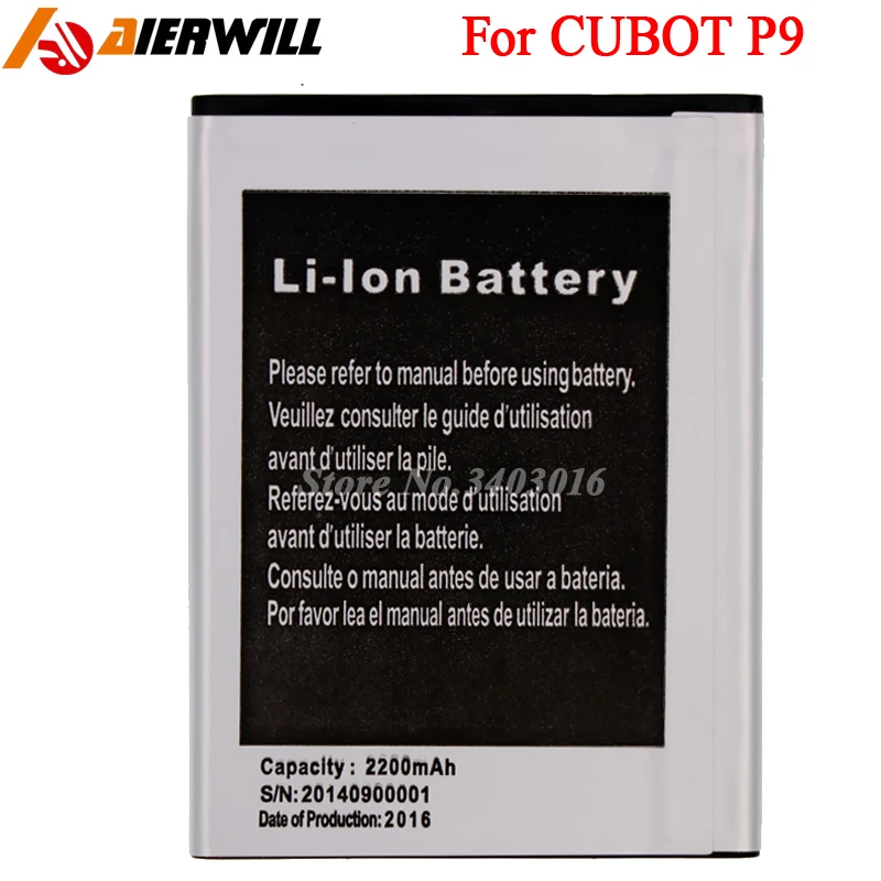 For Cubot P9 Battery Batterie Bateria ACCU AKKU 2200mAh|battery for ...