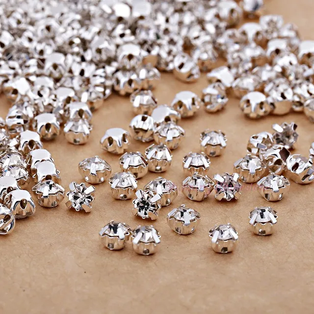 Round Shape Glass Rhinestones With Claw Sew On Crystal Stone Strass ...