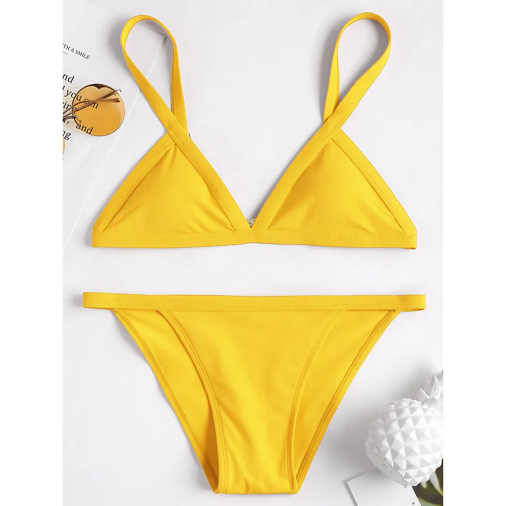 Zaful Bikini Set Swimwear Padded Plunge String Bikini My Xxx Hot Girl