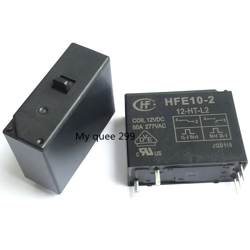5pcs/lot Magnetic Hold Relay Hfe10-2-12-ht-l2 Hfe10-2-24-ht-l2 12v 24v 50a With Switch A Group ...