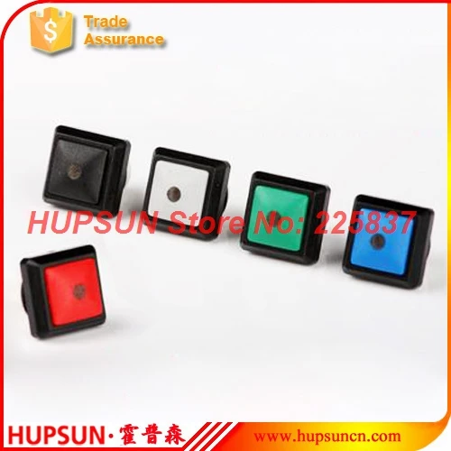 10pc waterproof square black button red LED 12mm momentary 10pc ...