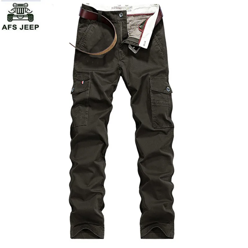2018 AFS JEEP brand pants Men Cotton Casual Solid Straight Pants ...