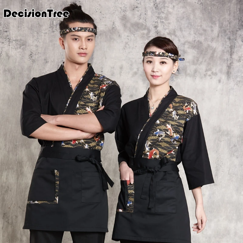 2019 sushi chef uniform women japanese restaurant uniforms hotel ...