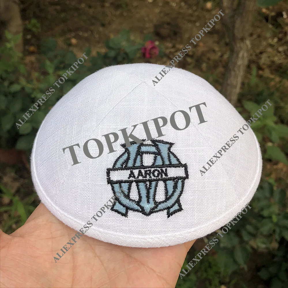 WHITE LINEN KIPPAH, KIPPOT, KIPA, KIPPAS-in Islamic Clothing from ...