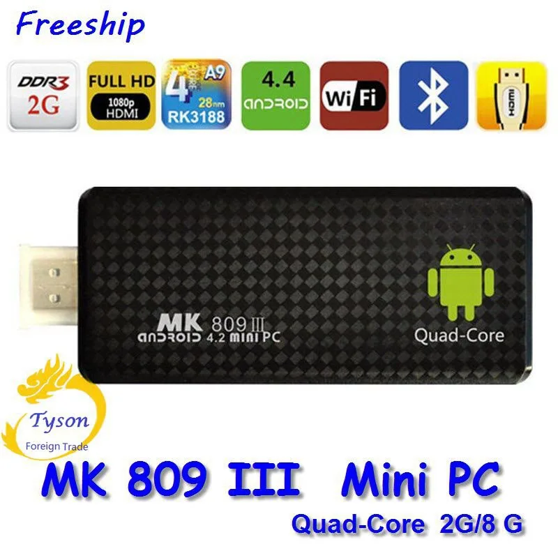 ücretsiz gemi mk809iii android tv kutusu mini bilgisayar dört ...