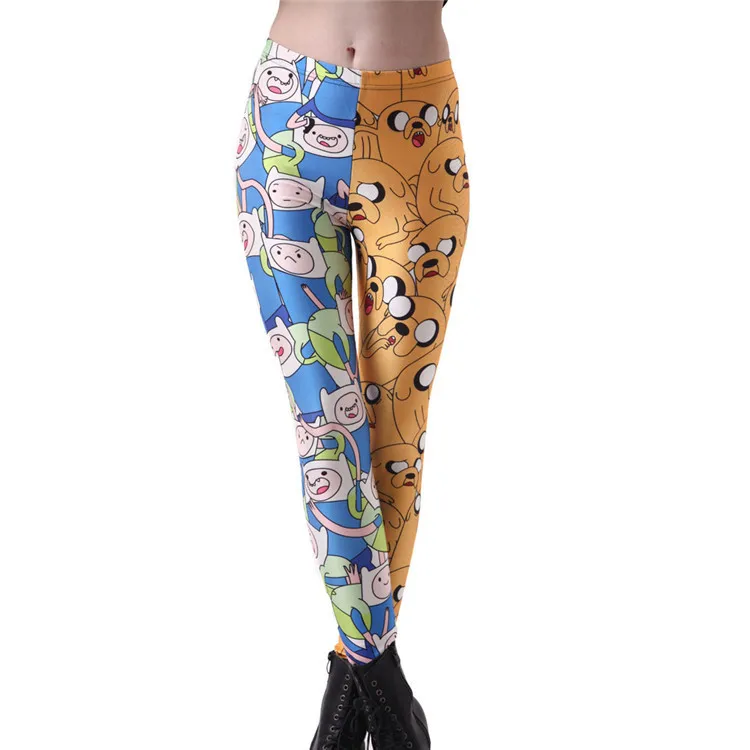 Fashion Women Finn & Jake Adventure Time Leggings Slim Fit Thin Elastic ...