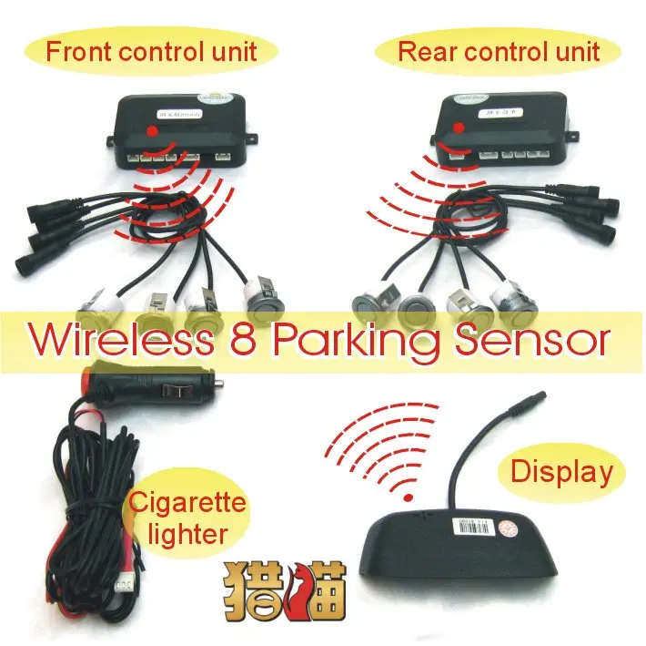 brand new four front four rear waterproof ultrasonic parking sensor ...