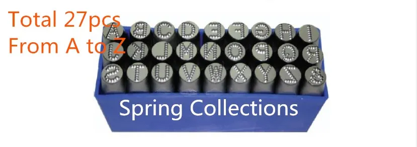 3/4/5/6/7mm Dotted Capitalized English letters(A Z 27pcs ) Steel word ...