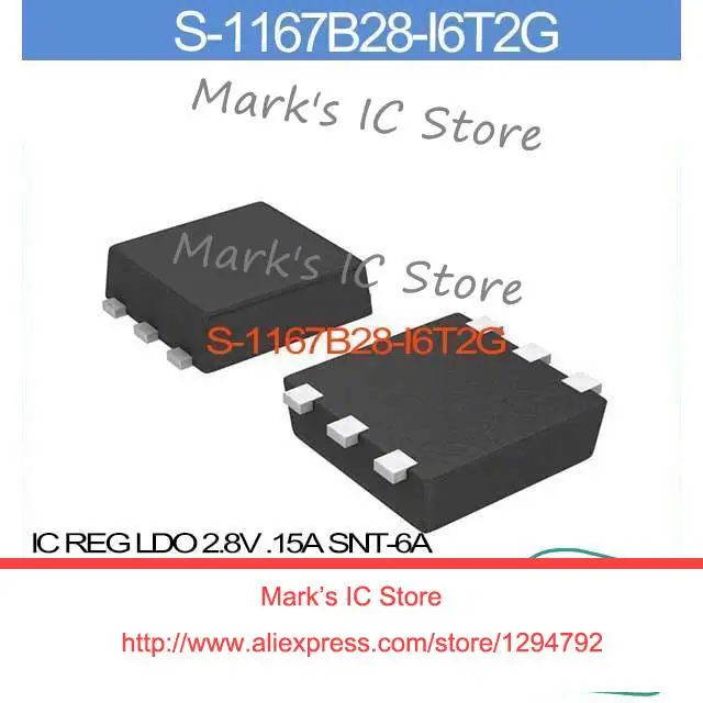 S 1167B28 I6T2G IC REG LDO 2.8V .15A SNT 6A S 1167B28 I6T2G 1167 S S ...