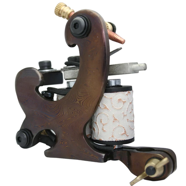 5Pcs/lot Professional Damascus Tattoo Machine 10 Wrap Coils Iron Cast ...