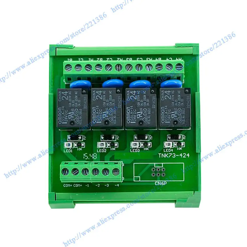 4 channel 5V 10A Omron relay module driver board output amplifier PLC ...