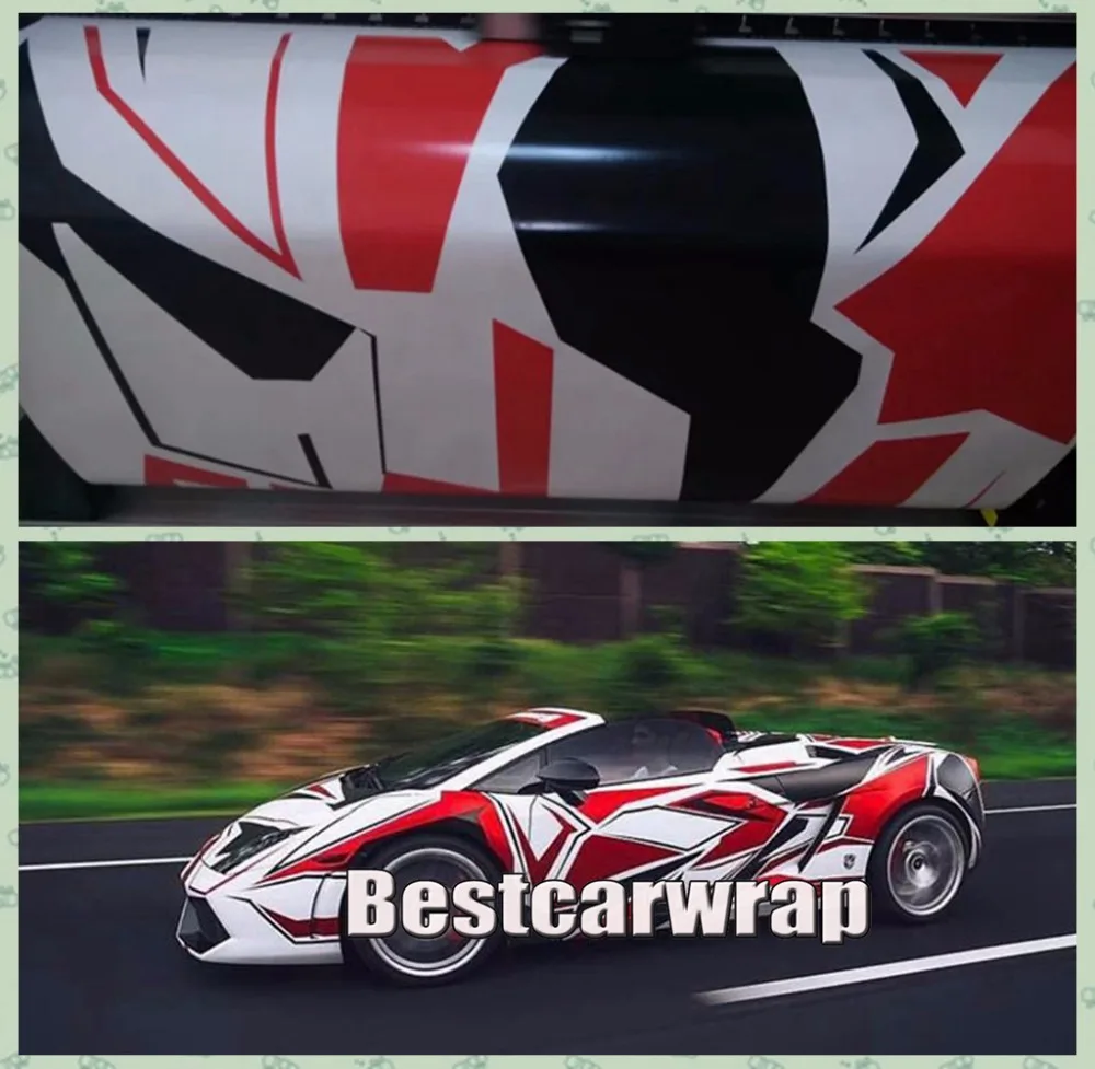 2017 New Red Camo Vinyl Car Wrap Styling With Air Release Luxury ...
