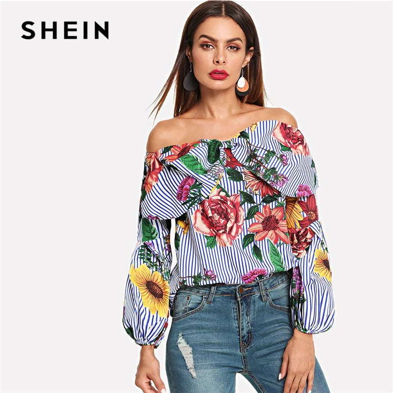 Buy Shein Multicolor Vacation Bohemian Beach Floral