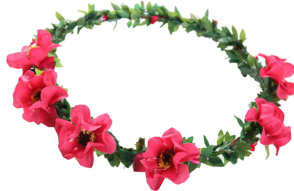 12pcs/lot Moana Flower Headwear Princess Floral Hoop Garland Chain ...