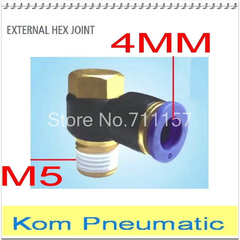 10pcs/lot Pneumatic APH Male Hexagon Air Fitting 4mm M5 Thread Push In ...