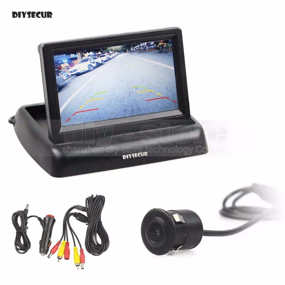 DIYSECUR 4.3inch Color TFT LCD Car Monitor with HD Rear View Reverse ...