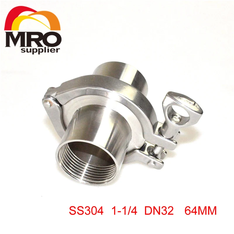 1 1/4 DN32 50,5mm conjunto de unión de acero inoxidable SS304 (2x tubo hembra de virola de ...