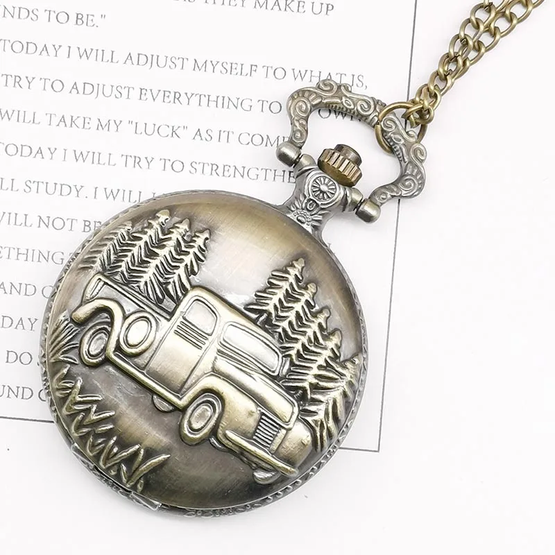New Bronze Retro Big Truck Pocket Watch with Chain Watch for Car Truck ...