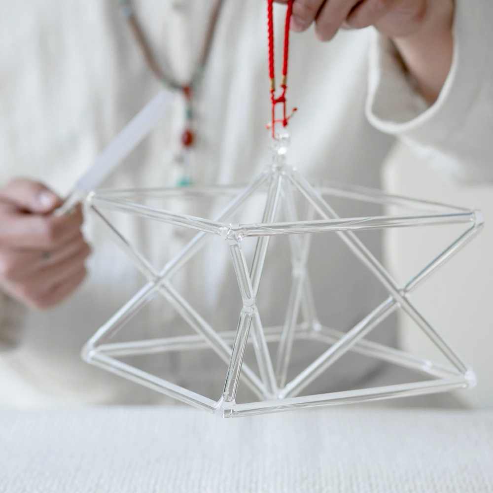 Magic Merkaba 6 inches crystal singing pyramid for healing energy ...