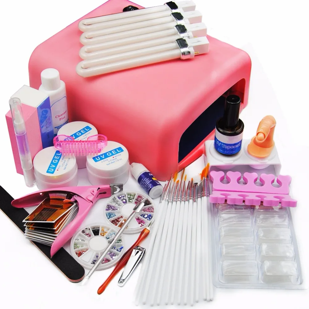 Manicure Set 36W UV Lamp Nail Gel Polish Set UV Gel Base Gel Top Coat manicure-set-36w-uv-lamp-nail-gel-polish-set-uv-gel-base-gel-top-coat