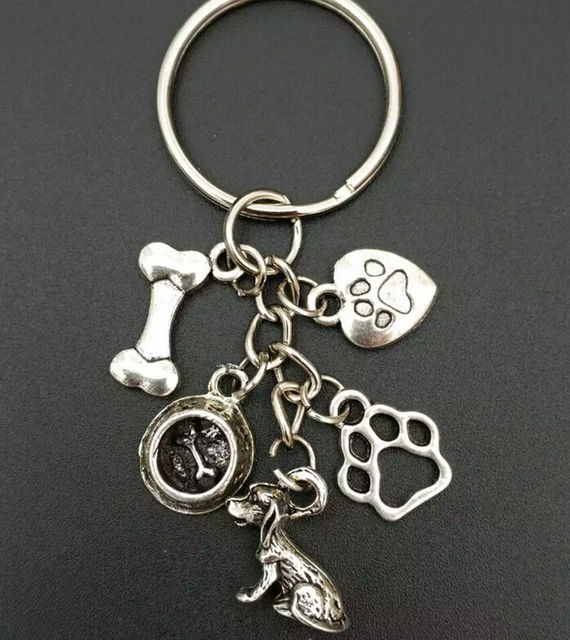 Dog Paw Print Alloy Key Chain