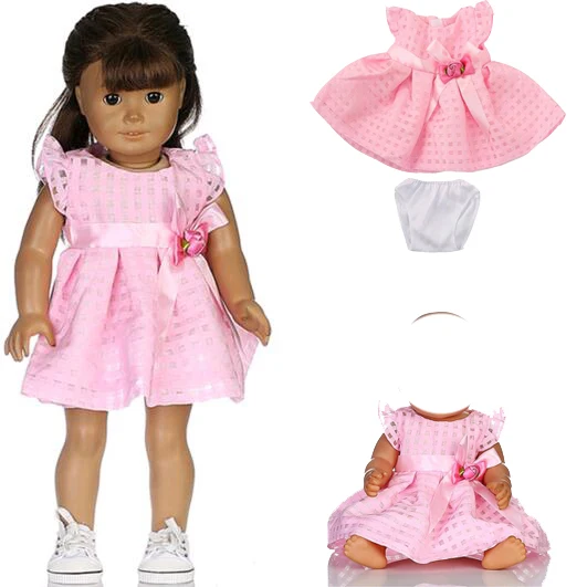 18 inch doll pink dress + Short Pant fit 43cm Baby new Born Doll ...