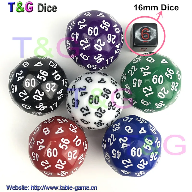 T&G dice 1pc High quality 60 sided dice,D60 dice,polyhedral dice for ...