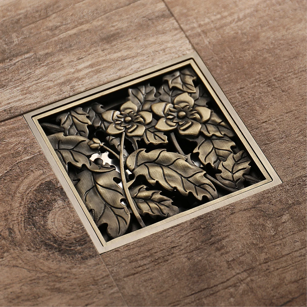 HIDEEP Beautiful flowers & Leaves Pattern Carved Art Drains Bathroom ...