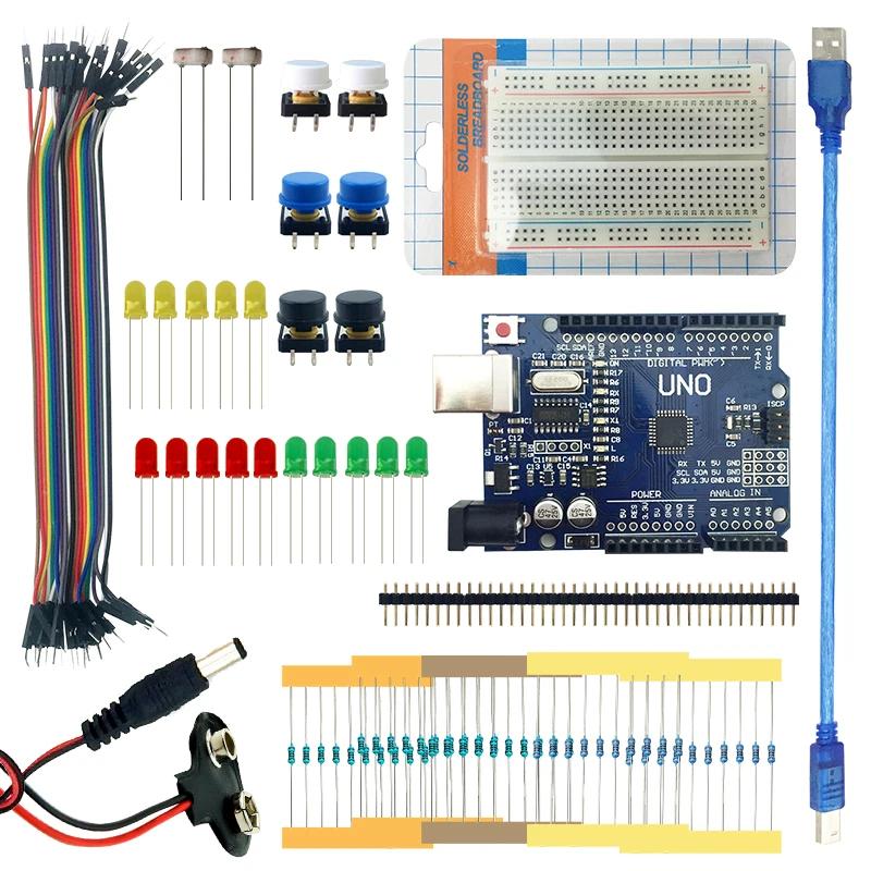 Uno R3 Starter Kit para Arduino básico aprendizaje mini Breadboard ...