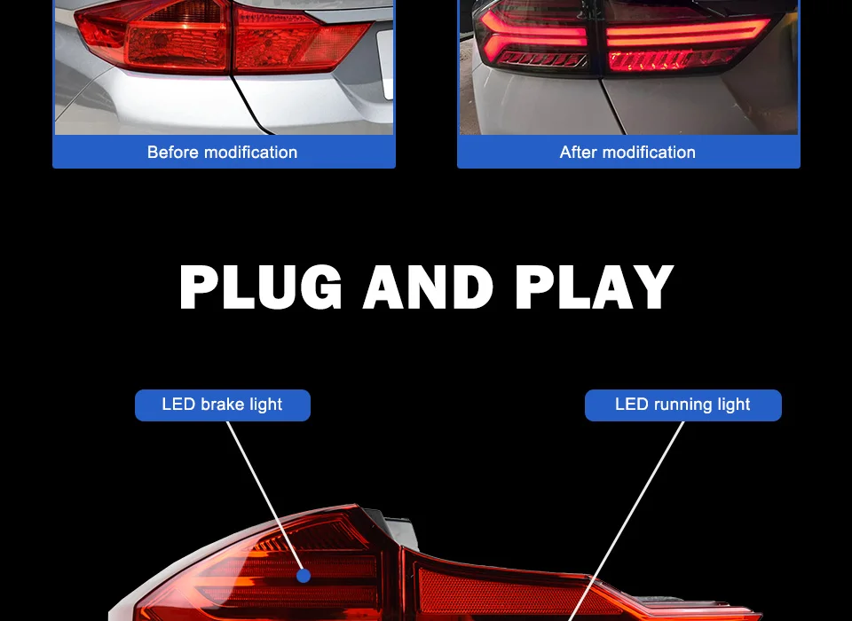 Honda City Tail Light 2014-2019 City Led Tail Lamp Light Led Drl ...