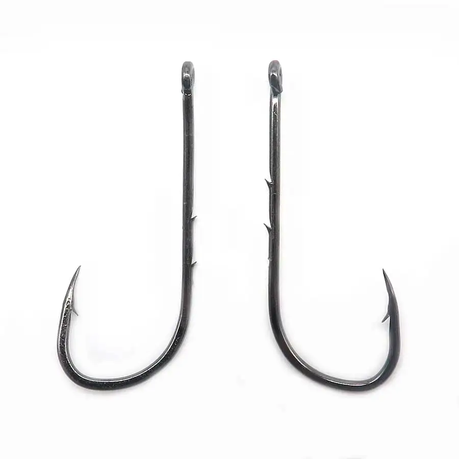 Minfishing 100 Pcs Double Barbed Fishing Hook Black Nickel Baithhold ...